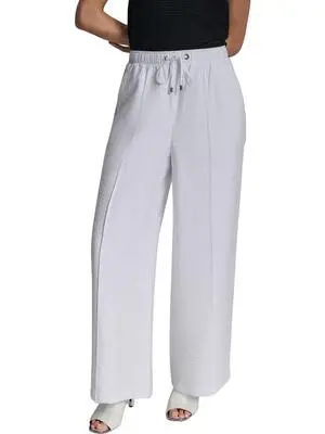 Dkny Woven Drawstring Flared Pants - White