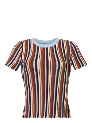 Cara Cara Knoll Striped Top - Brown