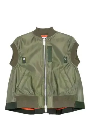 Sacai Zip-up Sleeveless Gilet - Green