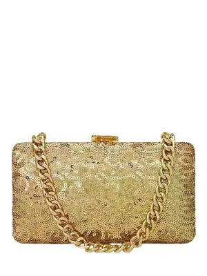 Ralph Lauren Sequin Mini Bag With Chain Strap - Gold