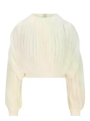 Loewe Balloon-Sleeve Sweater Neutrals