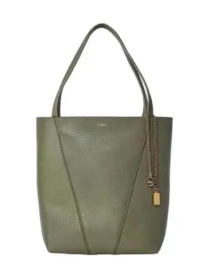 Chloé Spin Pebble-grain Tote - Green