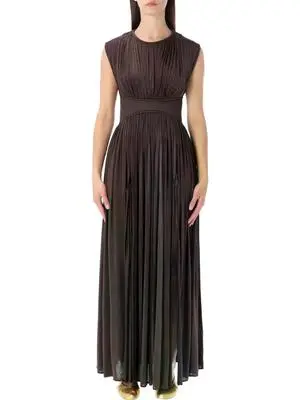 Zimmermann Hypnotic Column Pleated Dress - Brown