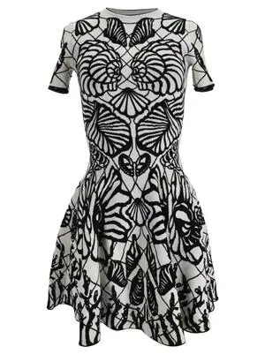 Alexander McQueen Shell-print Mini Dress - White