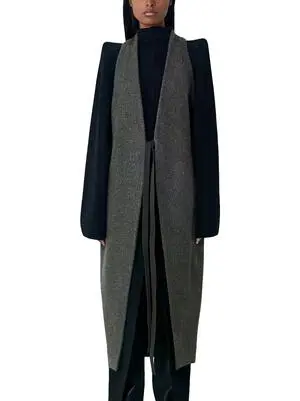 Rick Owens Self-tie Sleeveless Coat - Grey