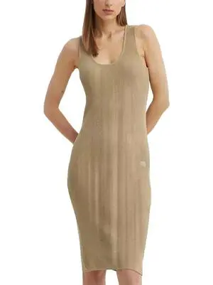 G-star Raw Ribbed Sleeveless Midi Dress - Neutrals