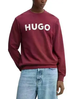 Hugo Logo-print Crew-neck Sweater - Red