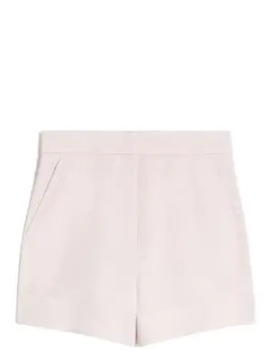Max Mara Wool, Mohair, And Silk Canvas Shorts - Beige Pink