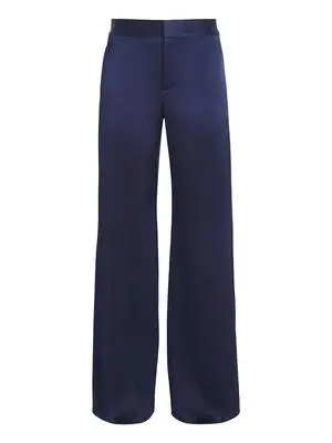 Alice + Olivia Satin Wide-leg Trousers - Navy
