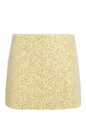 Alice + Olivia Ecenia Tweed Mini Skirt - Yellow