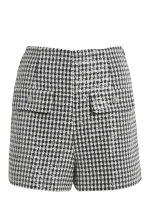SANDRO Tweed Houndstooth Sequinned Shorts