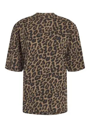 ANINE BING Avi Leopard Print T-shirt - Brown