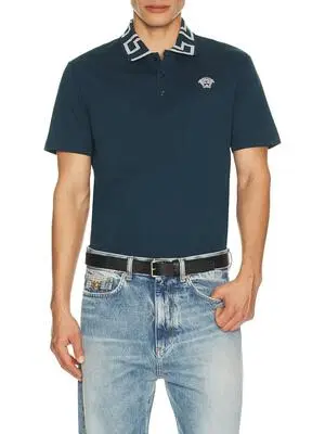 Versace Polo In Blue - Petrol Blue