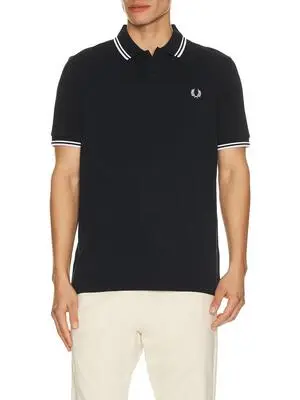 Fred Perry Twin Tipped Shirt In Navy - Navy & White