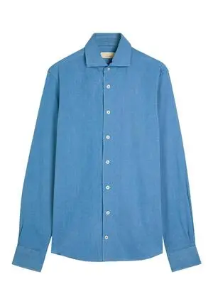 AURELIEN Chambray Shirt - Mid Blu
