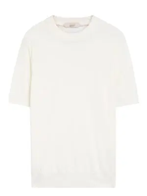 AURELIEN Knit Merino Wool T-shirt - Ivory
