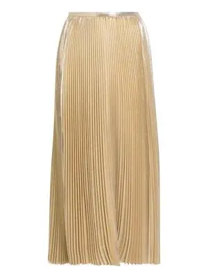 JOSEPH Essai Plissé Metallic Lamé Midi Skirt - Beige