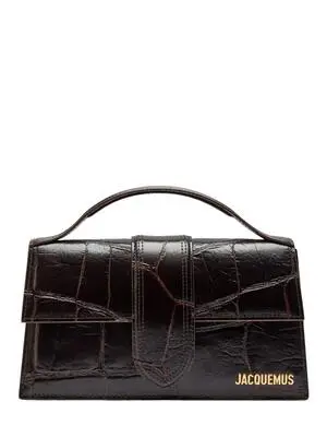Jacquemus Le Grande Bambino Crocodile-effect Leather Top Handle Bag - Brown