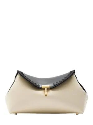 TOTEME T-Lock Panelled Mini Leather Clutch Black