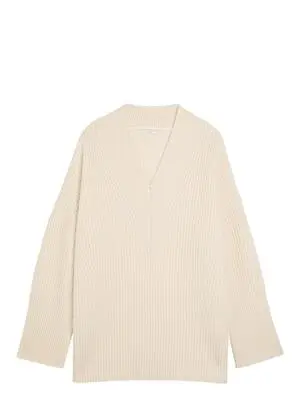 JOSEPH Ribbed Cashmere And Wool-blend Jumper - Cream