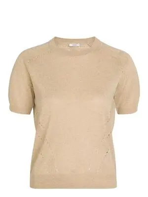 JOSEPH Lillie Lurex Knit T-shirt - Beige