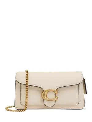 COACH Tabby 19 Grained Leather Wristlet Bag - White