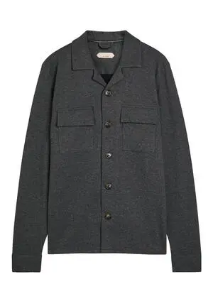 AURELIEN Cotton-blend Overshirt - Charcoal