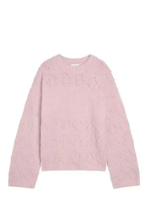 GANNI Textured Wool-Blend Jumper