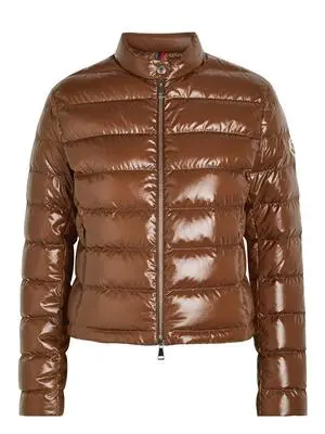 Moncler Padded Glossed Shell Jacket - Brown