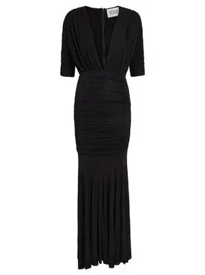 Tove Yana Ruched Maxi Dress - Black
