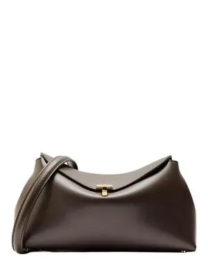 TOTEME T-lock Leather Clutch - Chocolate