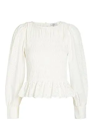 RAILS Broderie-Anglaise Cotton-Poplin Top