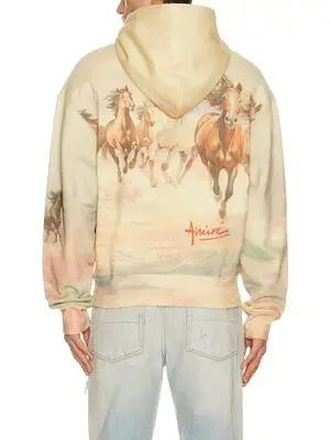 Amiri Horses Graphic Oversized Hoodie - Multi