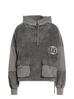 Dolce & Gabbana Cotton-blend Half-zip Sweatshirt - Grey