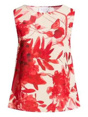KAOS Floral-print Sleeveless Top - Red