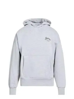 BARROW Solid Cotton Blend Hooded Sweatshirt Grey