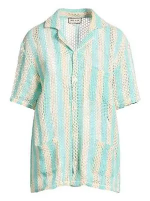 Paul & Joe Striped Crochet Knit Shirt - Blue