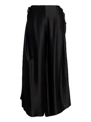 OTTOD'AME Wide-leg Satin Pants - Black