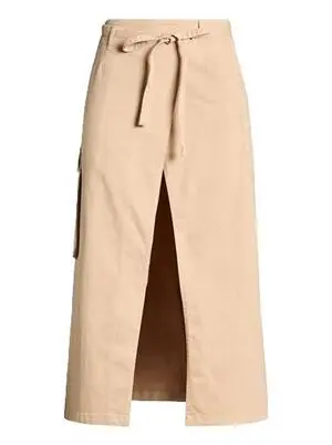 OTTOD'AME Cotton-blend Midi Wrap Skirt - Beige