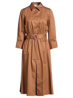 KAOS Midi Shirt Dress - Brown