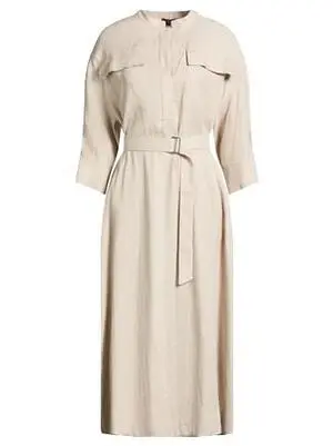 KAOS Midi Dress With Belt - Beige