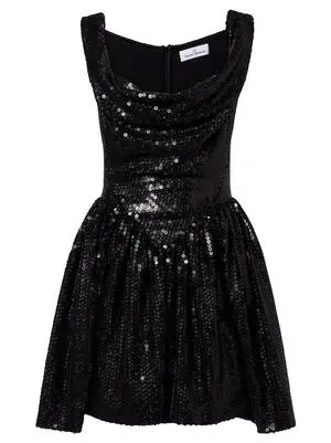 VIVIENNE WESTWOOD Mini Sunday Sequined Draped Corset Dress - Black