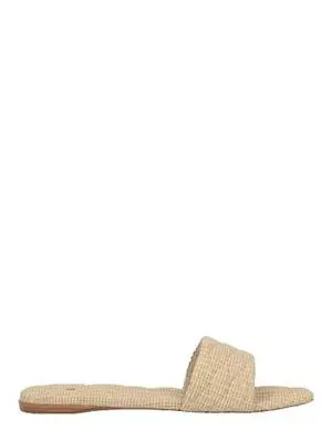 Giorgio Armani Raffia Slide Sandals - Beige