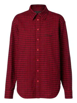 Balenciaga Checked Cotton Shirt - Red