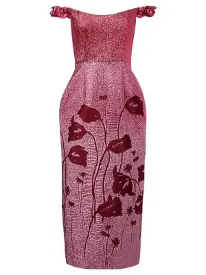 MARKARIAN Amina Floral Lamé Corset Dress - Pink