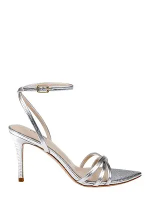 L'Agence Dua Leather Sandal - Silver Lizard
