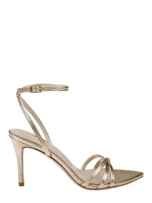 L'Agence Dua Leather Sandal - Gold Lizard Leather