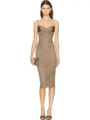 LUDOVIC DE SAINT SERNIN Isabella Lace Dress - Khaki