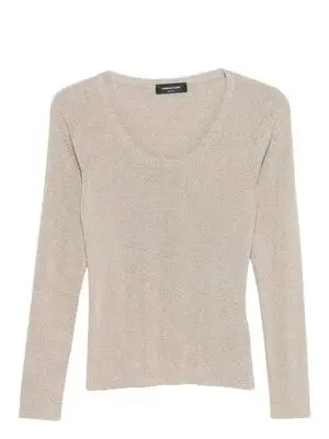 Fabiana Filippi Scoop-neck Long-sleeve Top - Neutrals