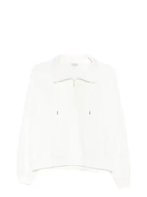 Brunello Cucinelli Zip-collar Sweatshirt - White